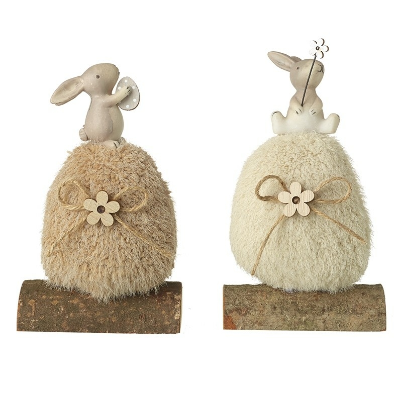 Large Standing Fluffy Rabbit Ornament 15cm - Horticentre - Your Family ...