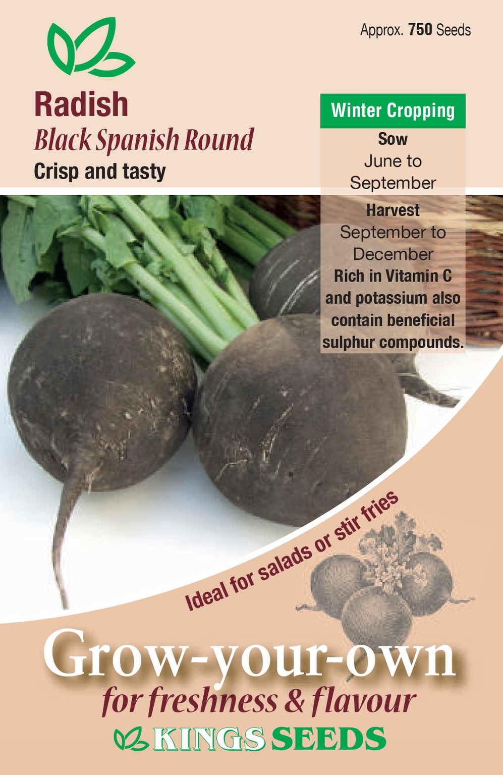 Rasdish - Black Spanish Round - Kings Seeds - Horticentre - Your Family ...